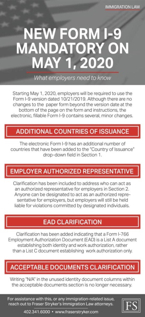 New Form I-9 Mandatory on May 1, 2020 - Fraser Stryker